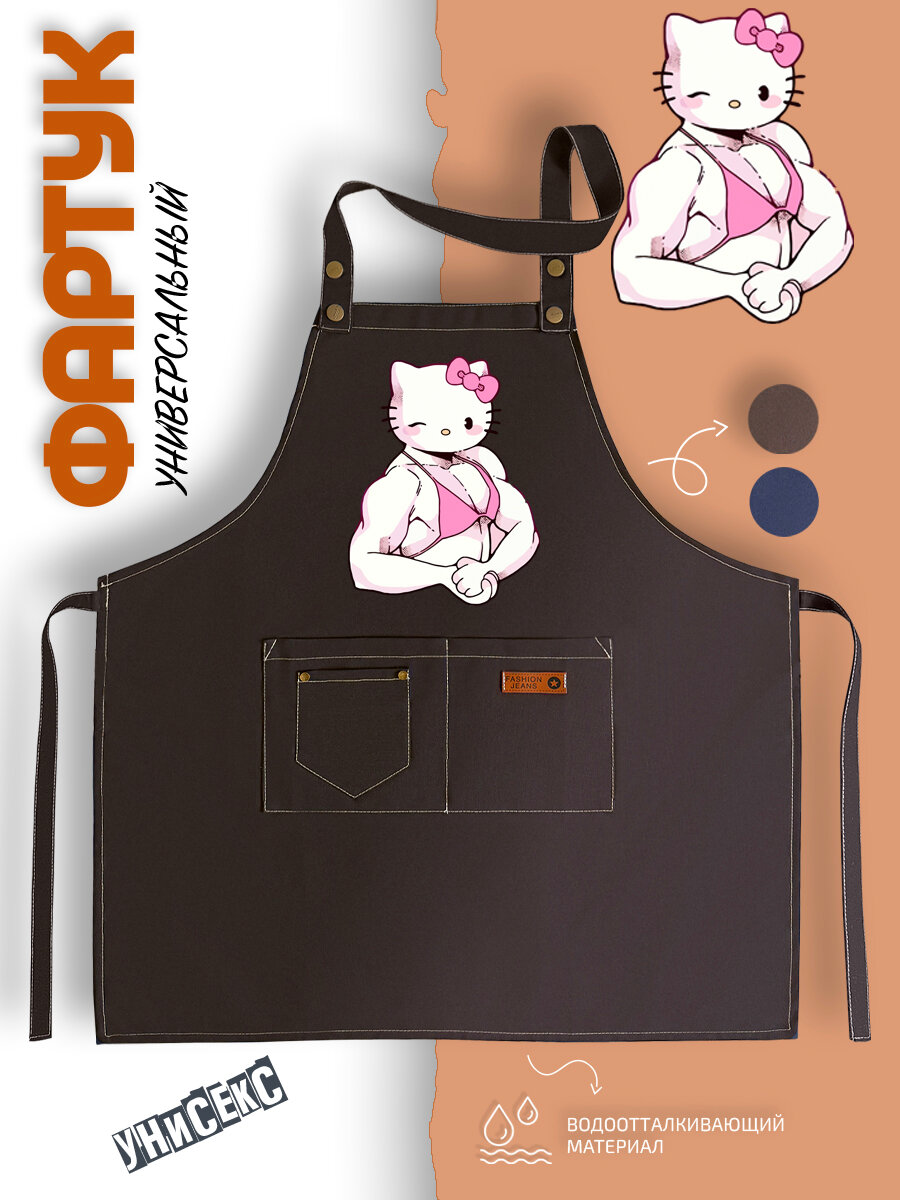 Фартук кухонный Хеллоу Китти Hello Kitty уневерсальный с принтом поварской