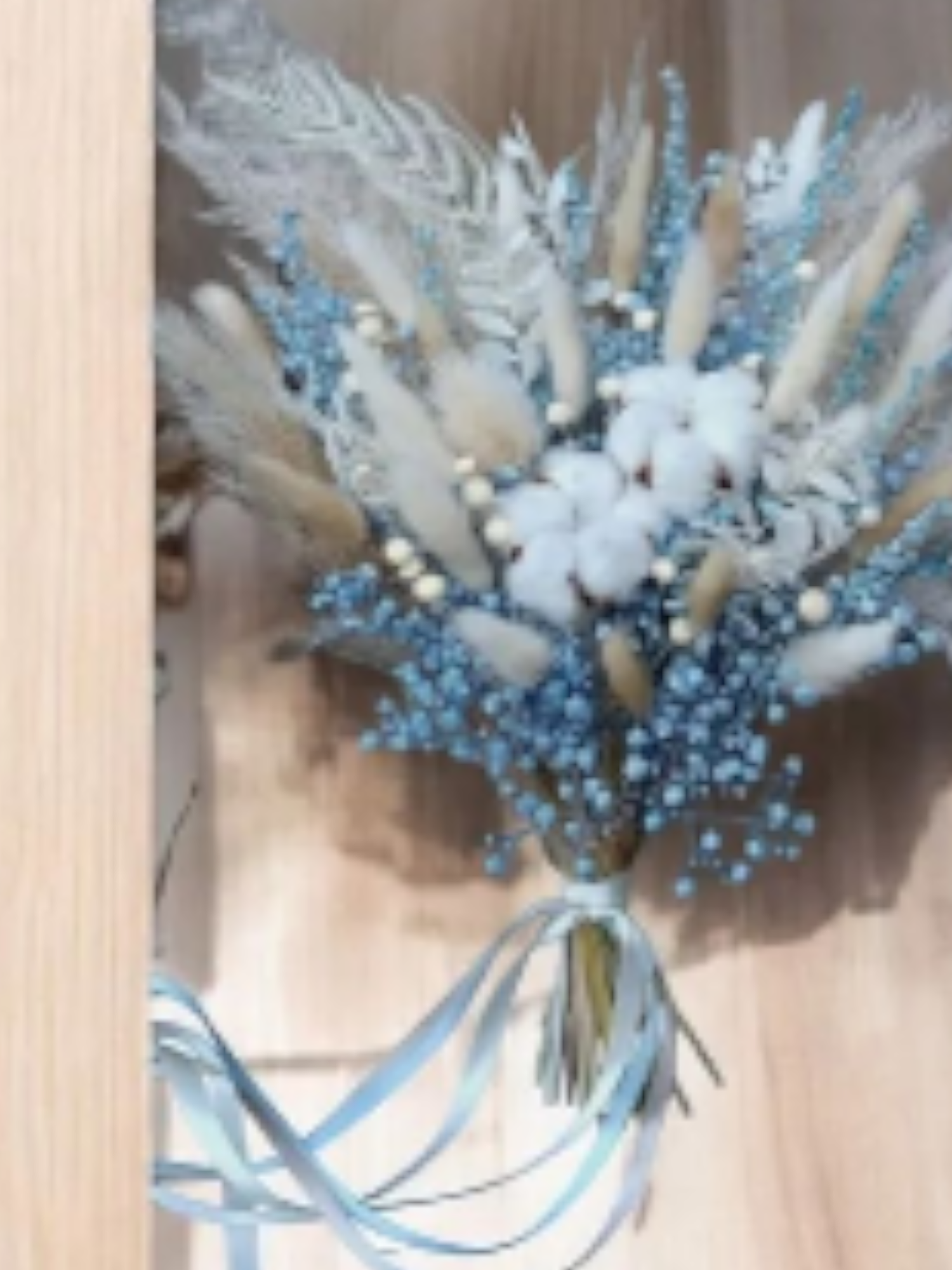 Букет из натуральных сухоцветов, сборка на стеблях, высота 25 см