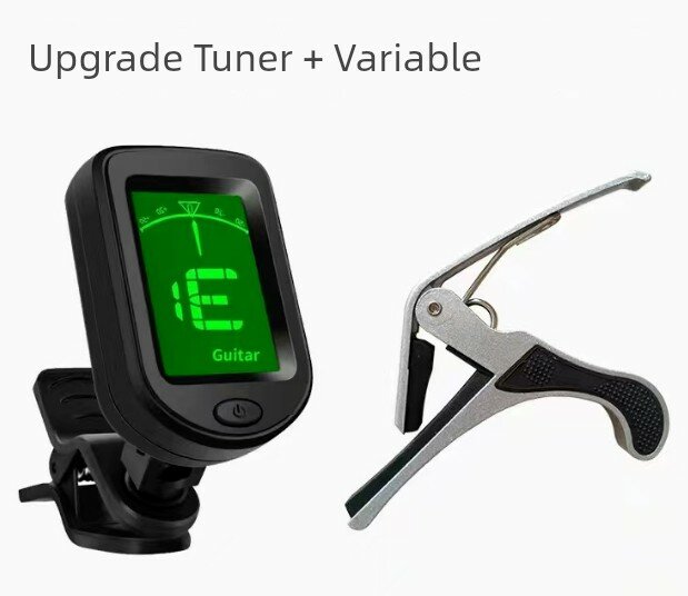 Тюнер для гитары, подходит для фолк-акустической гитары, электрогитары, укулеле, универсальный зажим, простой тюнер для
