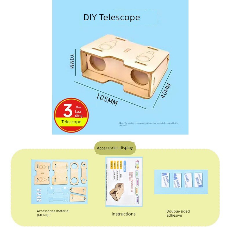 Набор материалов для сборки домашнего телескопа, 3 упаковки, STEM-активность
