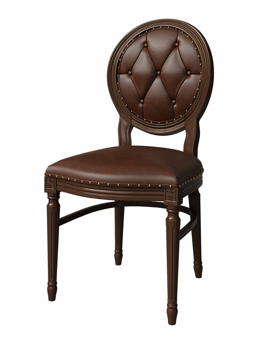 Стул деревянный астория с каретной стяжкой, массив бука, темный орех , без патины , коричневый