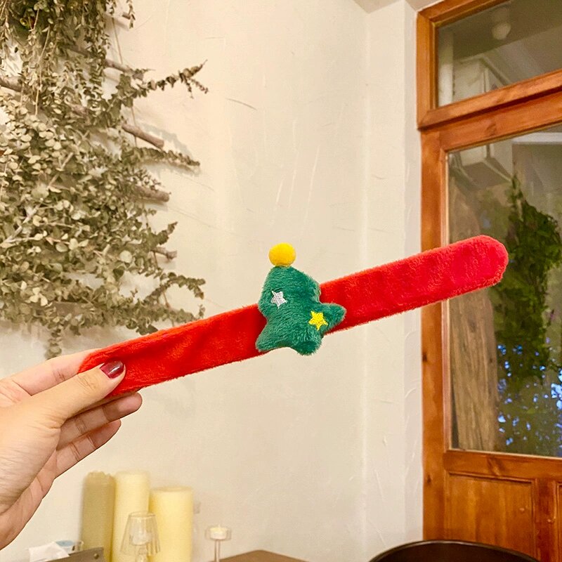 Рождественские украшения в виде колец с елкой, праздничные браслеты для детей, аксессуары для вечеринок, милая