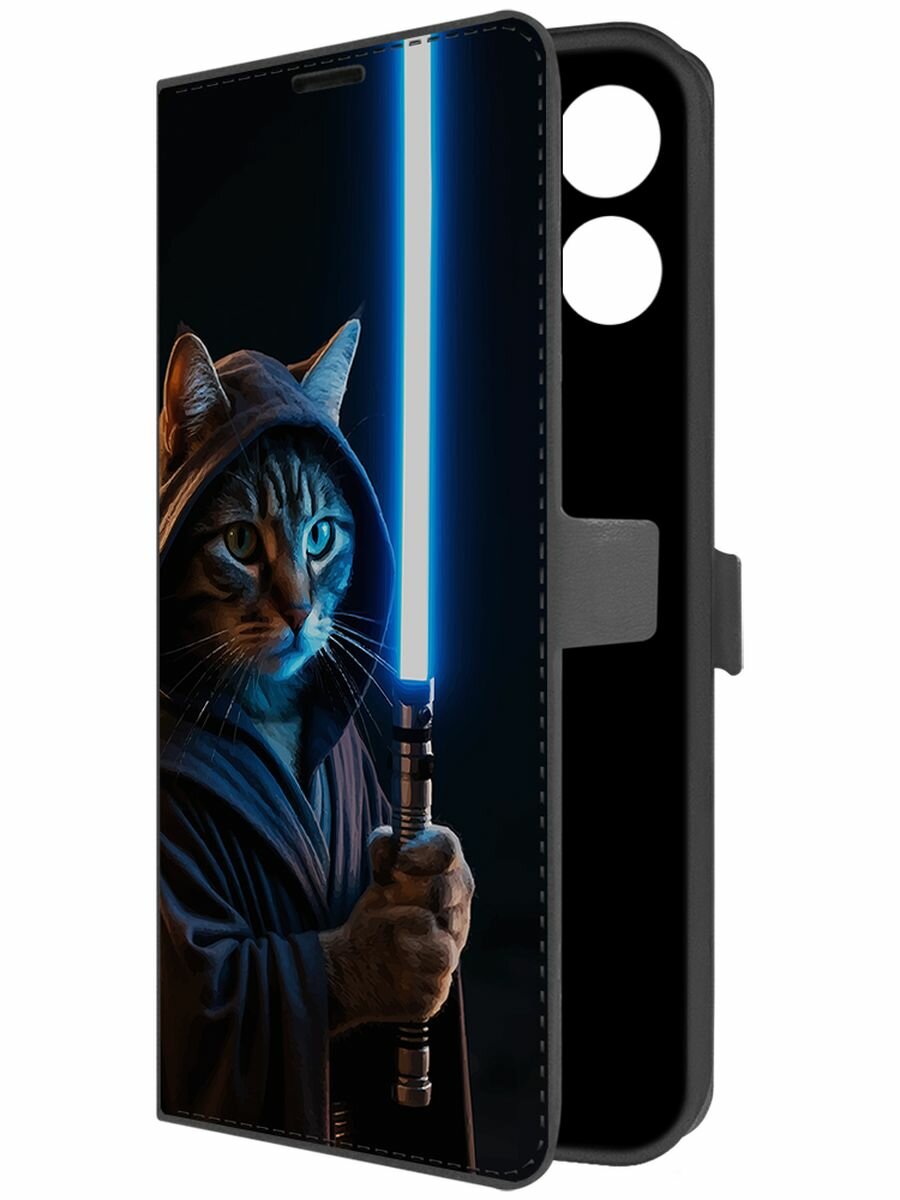 Чехол-книжка Krutoff Eco Book для Realme Note 50 Оби-Ван Котоби (черный)