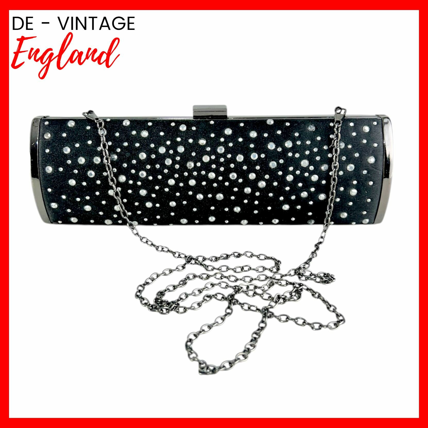 Сумка - клатч вечерняя, коктейльная со стразами, винтаж. Англия