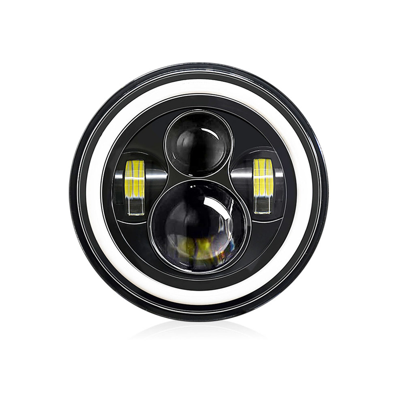 1Pcs 7 inch Автомобильный Мотоциклетный LED Фара с ДНС/Поворотным Сигналом/Низким Фаром/Высоким Фаром 7' Круглая Фара 6000K 140W IP67 Водонепроницаемая Черный корпус Белый Свет Янтарный Свет 9-30V 14000LM 50000 Часов -40~+85℃