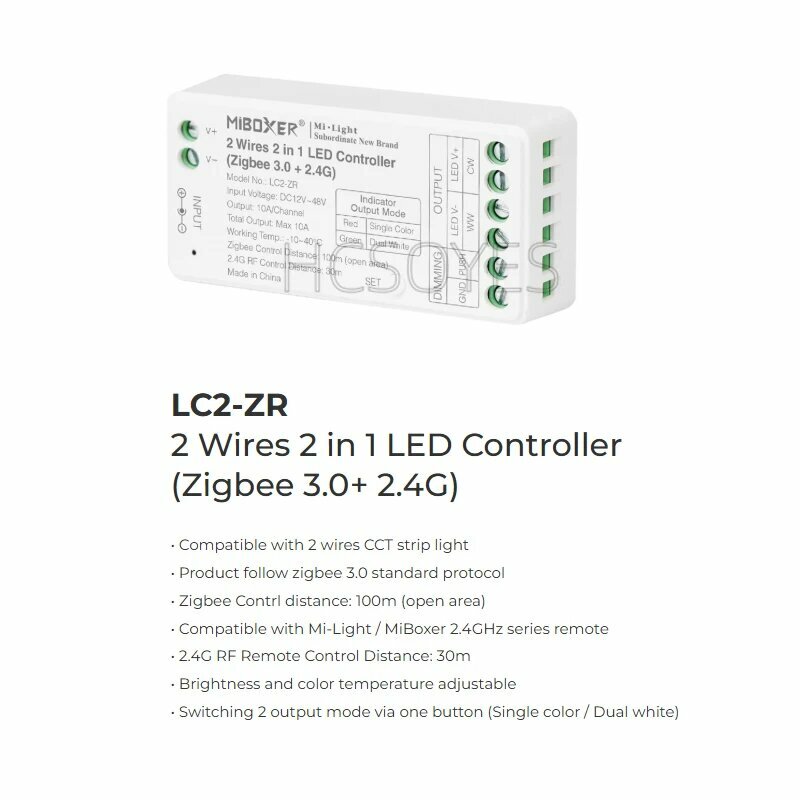 RGB-контроллер HCSOYES Miboxer 2-в-1 LC2-ZR