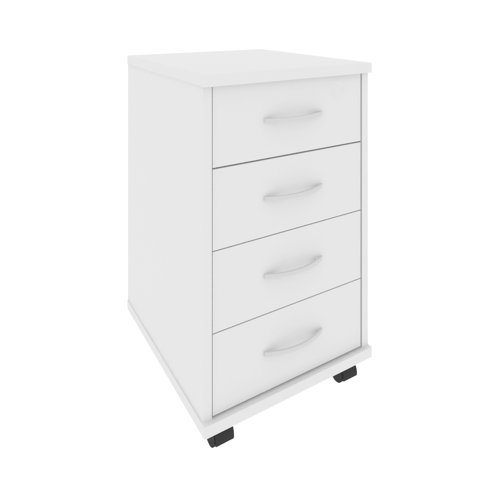 Тумба мобильная 4 ящика L.PRO Лайт/Lite T. L-4 Белый 420*450*708