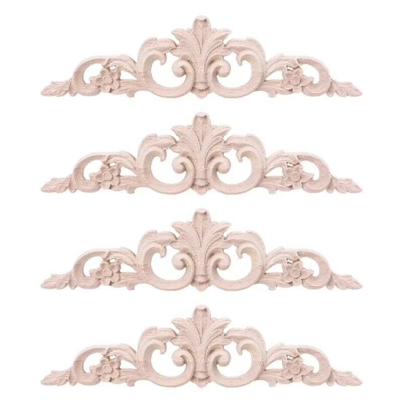 Резные деревянные декоративные колонны, набор из 4 штук, 20x5 см, для мебели и украшения стен, цвет 20*5.5*0.8 Beautiful Color M752, материал натуральное дерево, артикул 1918188209, тип Декоративная Колонна, код продавца WON25362-38b6