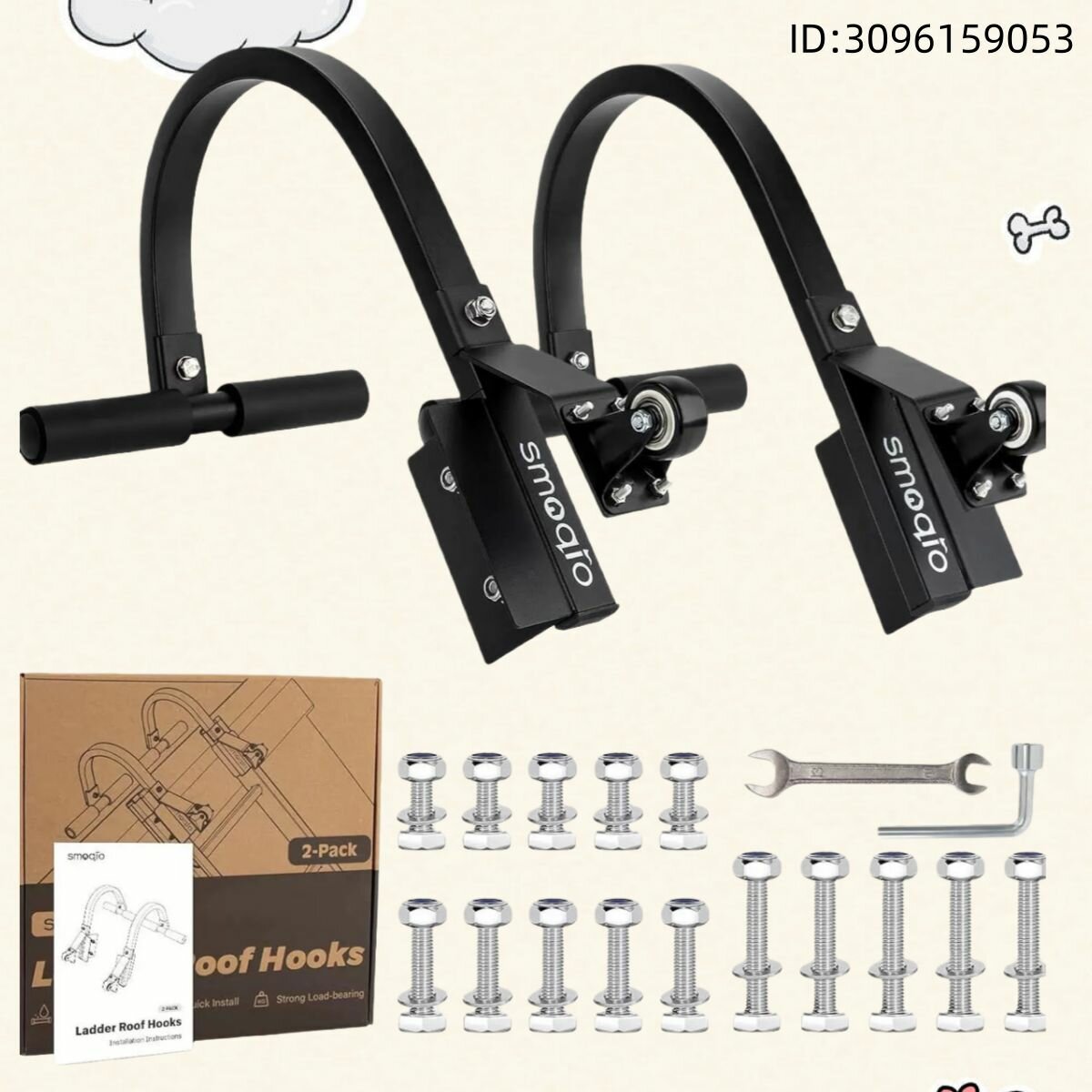 Лестничные крюки для конька крыши с колесом, стабилизатор лестницы