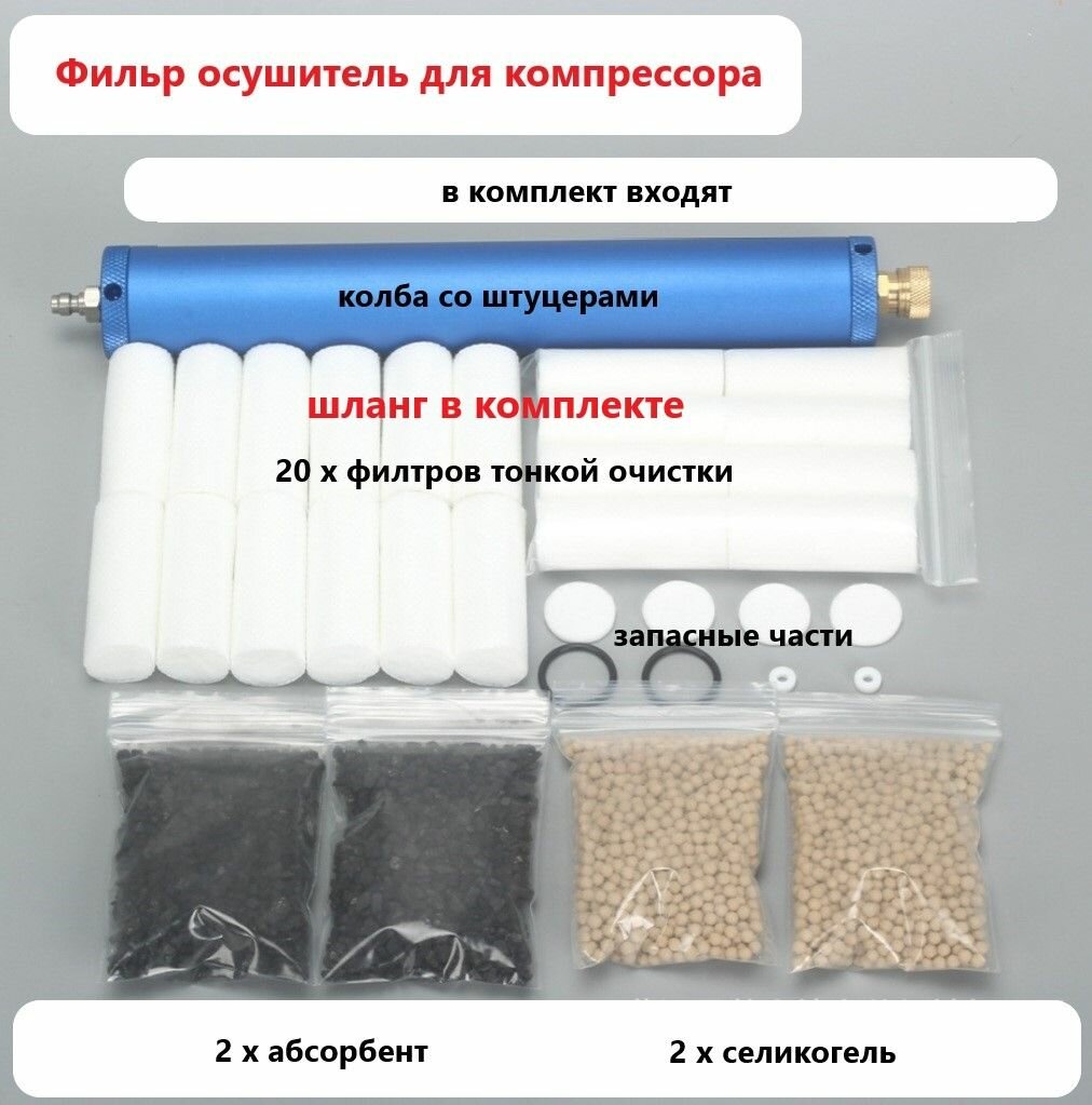 Воздушный фильтр осушитель. Для компрессора высокого давления. Максимальный комплект.