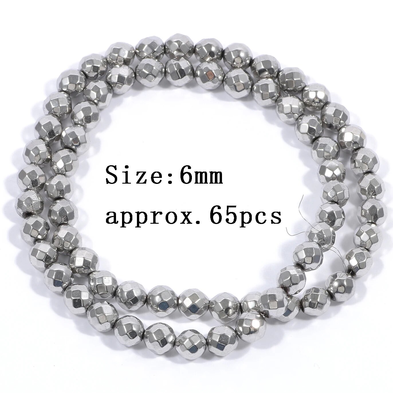 Гематитовые бусины белые золотые LNMBII Серебряный, 01