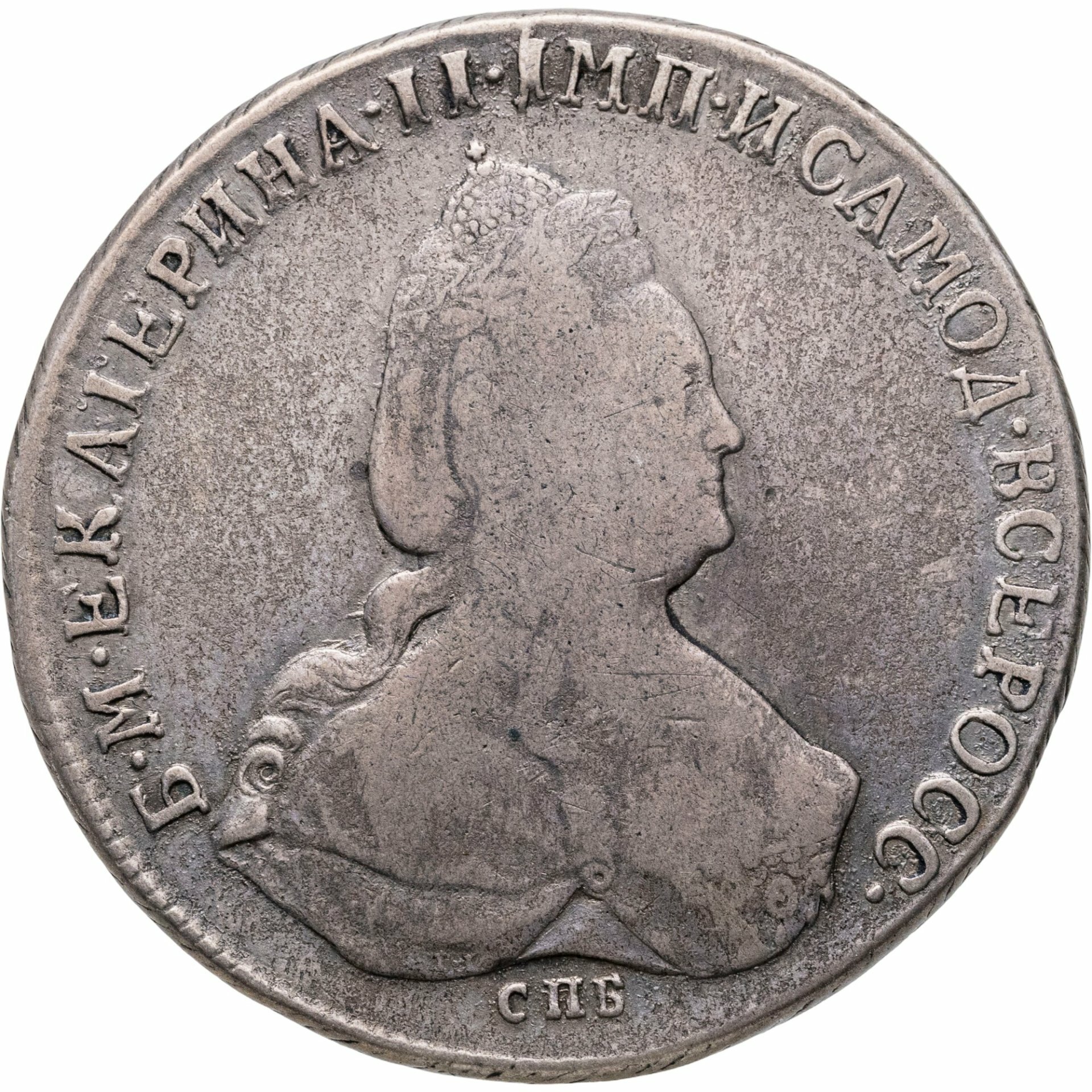 1 рубль 1796 СПБ-TI-IC, Серебро 750, в сохранности VF
