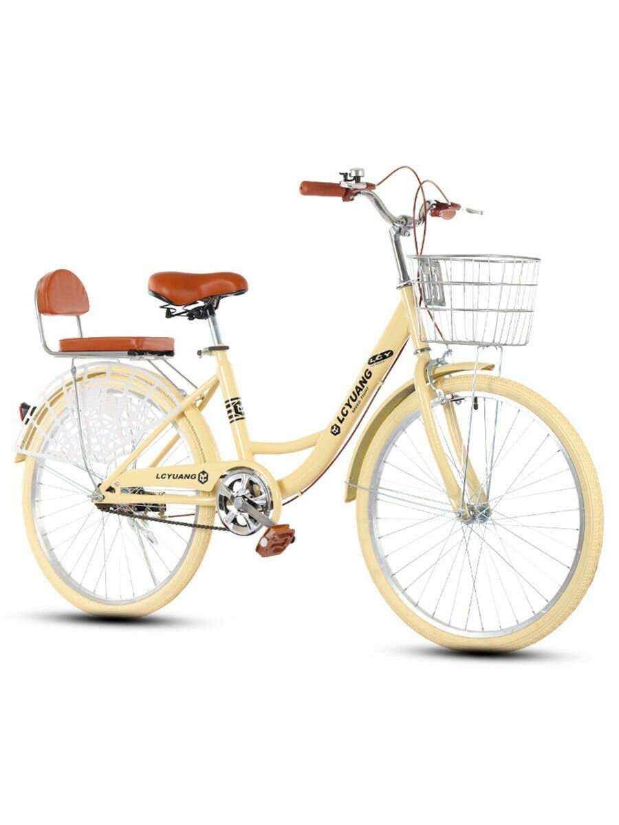 Гибридный велосипед, женский городской велосипед с корзиной для женщин ростом 120-175.