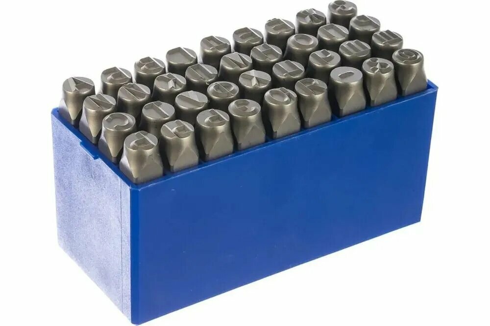 Набор ударных клейм буквенных 4мм, буквы-латиница, 27 предметов