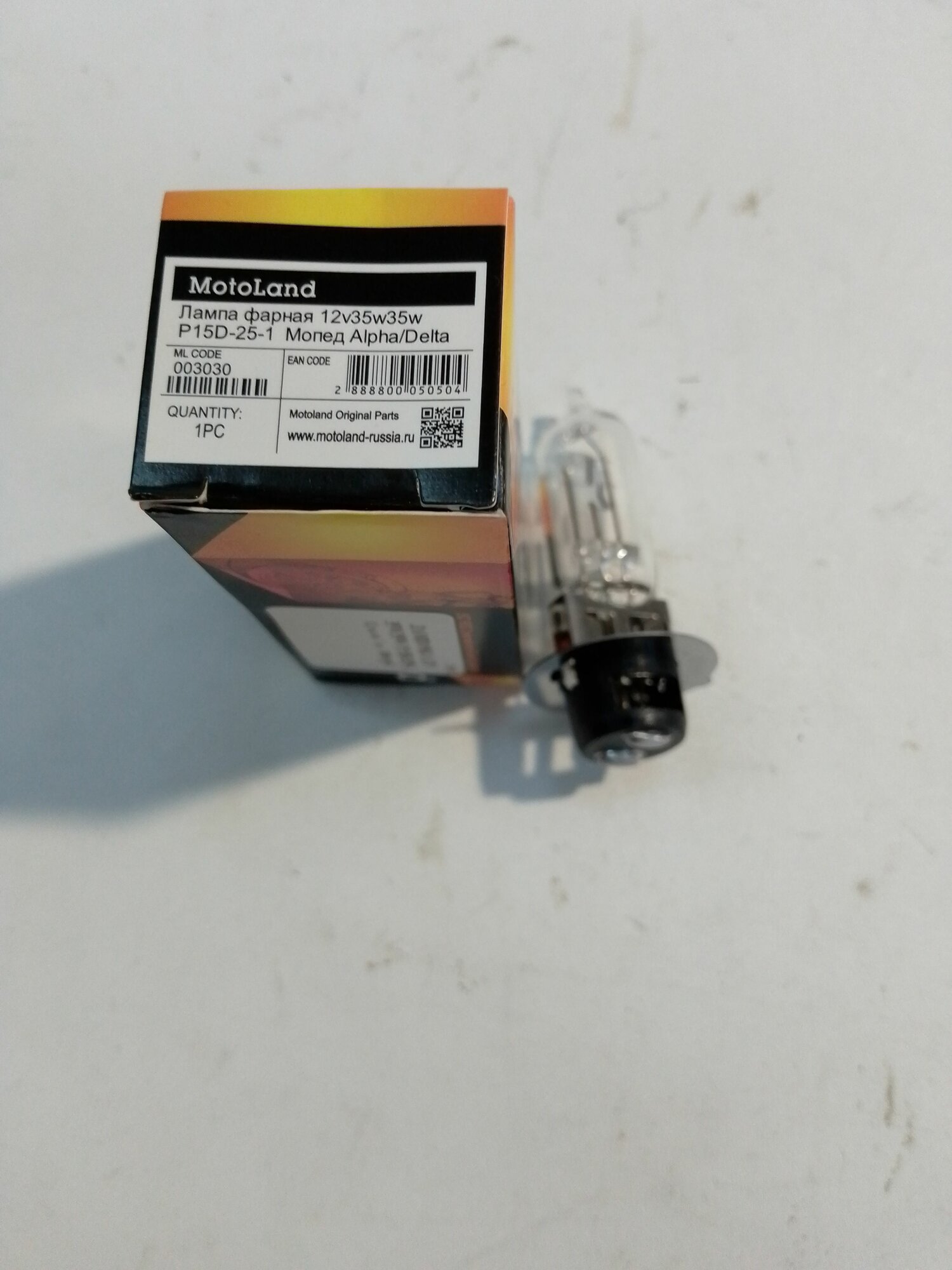 Лампы в фару Скутер 2 контакта 1 "ус"