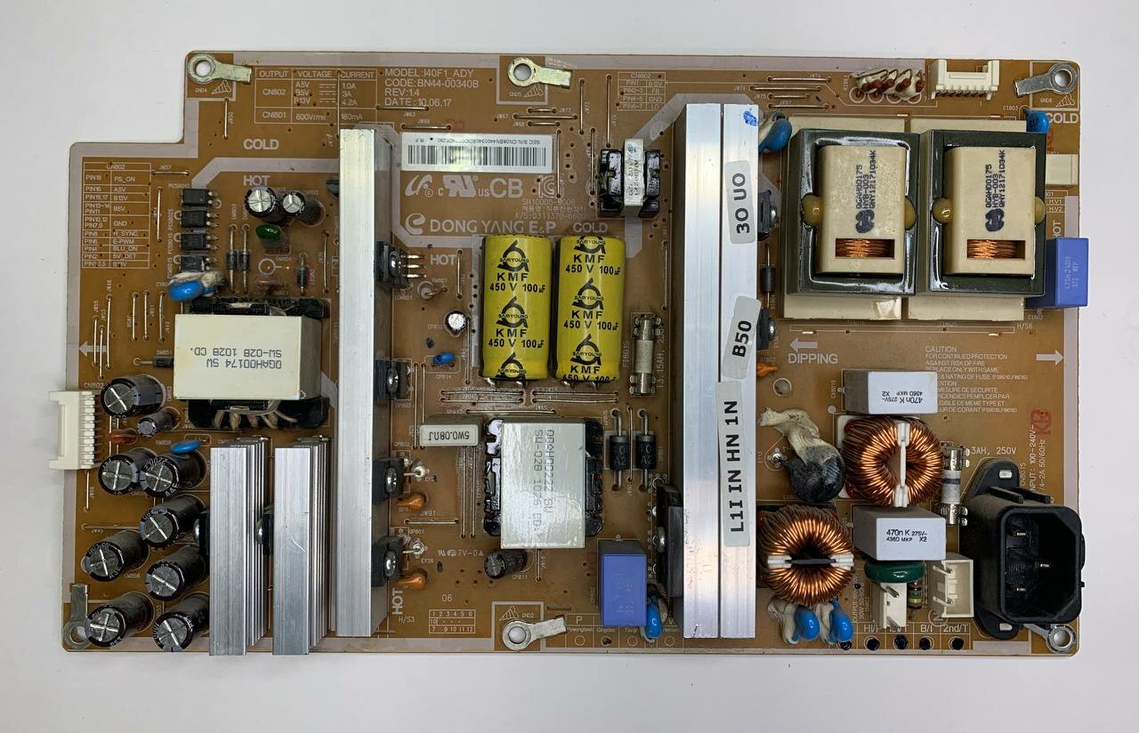 Блок питания PSU: BN44-00340B REV1.2 I40F1_ADY для телевизора SAMSUNG LE40C530F1W