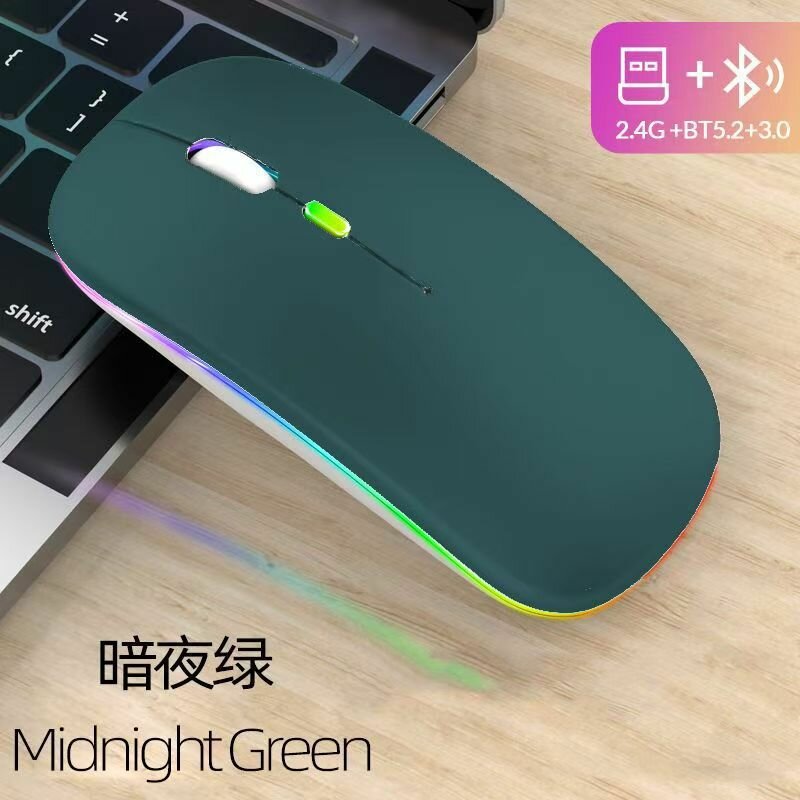 Беспроводная мышь 2,4G, двухрежимная Bluetooth, подходит для мобильных телефонов, планшетов, iPad, Apple, Huawei,