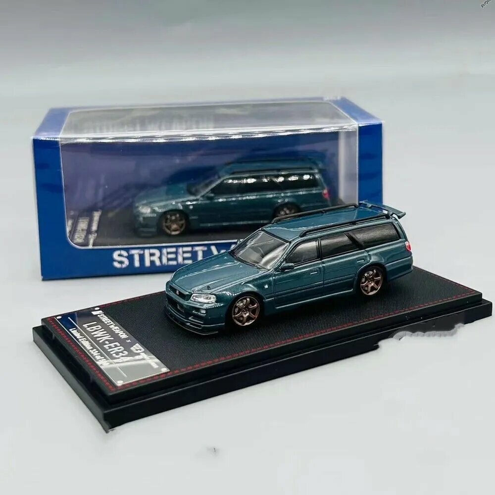 Машинка SW 1:64 Nissan Stagea R34 GTR Wagon Tin Silver Speed painted alloy car model