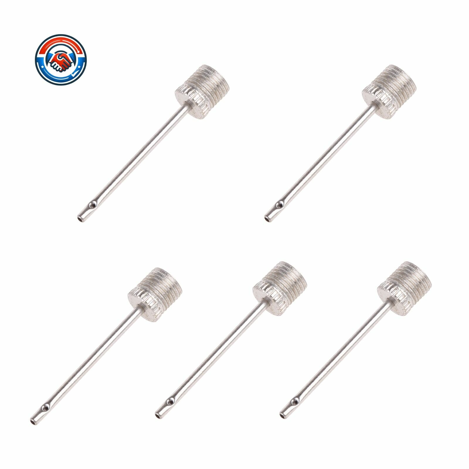 Иглы ниппель для насоса мяча, металлический набор 5 штук, винтовое крепление, подходит для футбольных баскетбольных волейбольных мячей, надёжная замена иглы для насоса