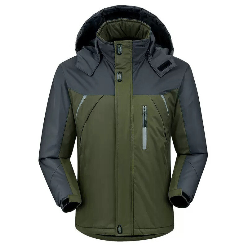 Мужская утепленная ветрозащитная куртка с флисовой подкладкой, теплая, защищающая от холода, хлопковое пальто, мужская верхняя одежда, рабочая одежда больших размеров, утепленная куртка