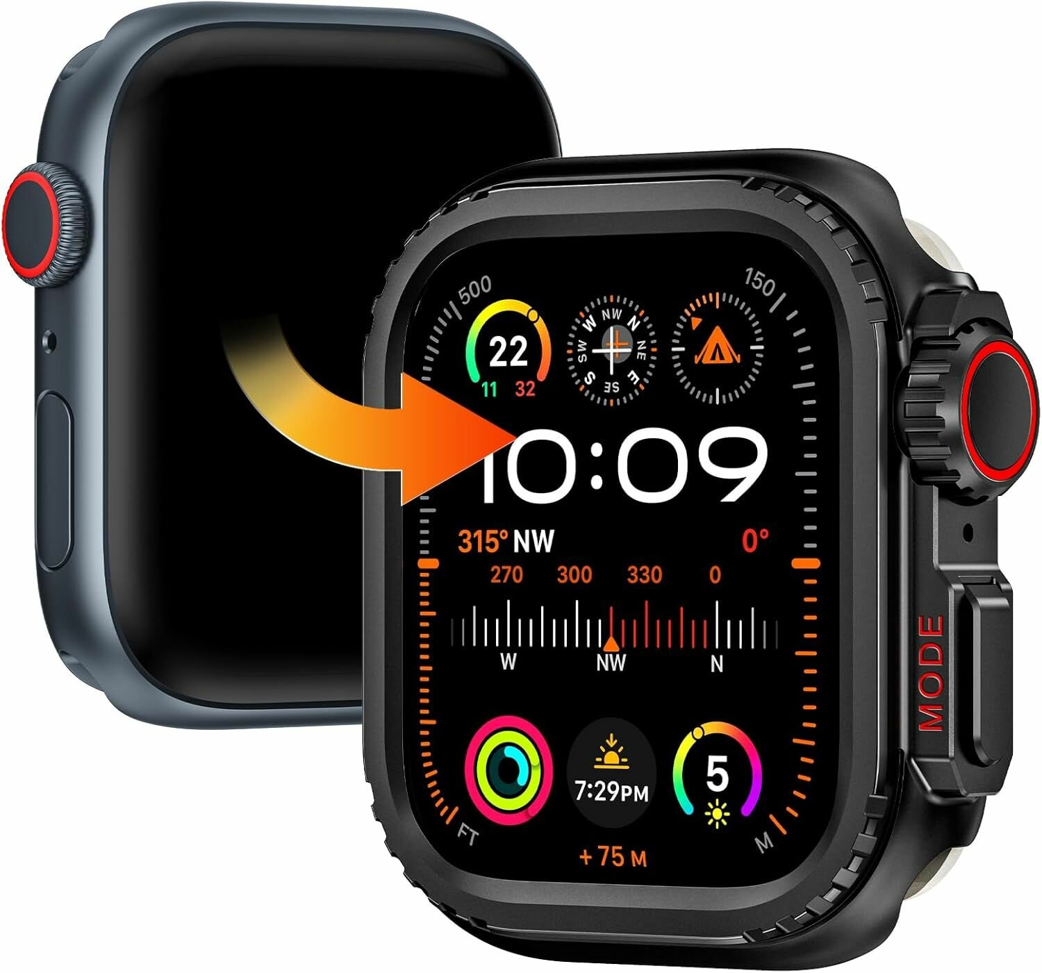 Металлический чехол-бампер для Apple Watch 45 мм Series 9 8 7 45 мм протектор