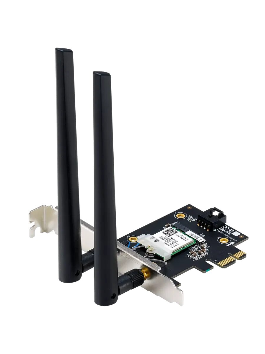 Комбинированный адаптер Asus PCE-BE6500, Wi-Fi 7, 802.11be, Bluetooth 5.4, трёхдиапазонный, черный