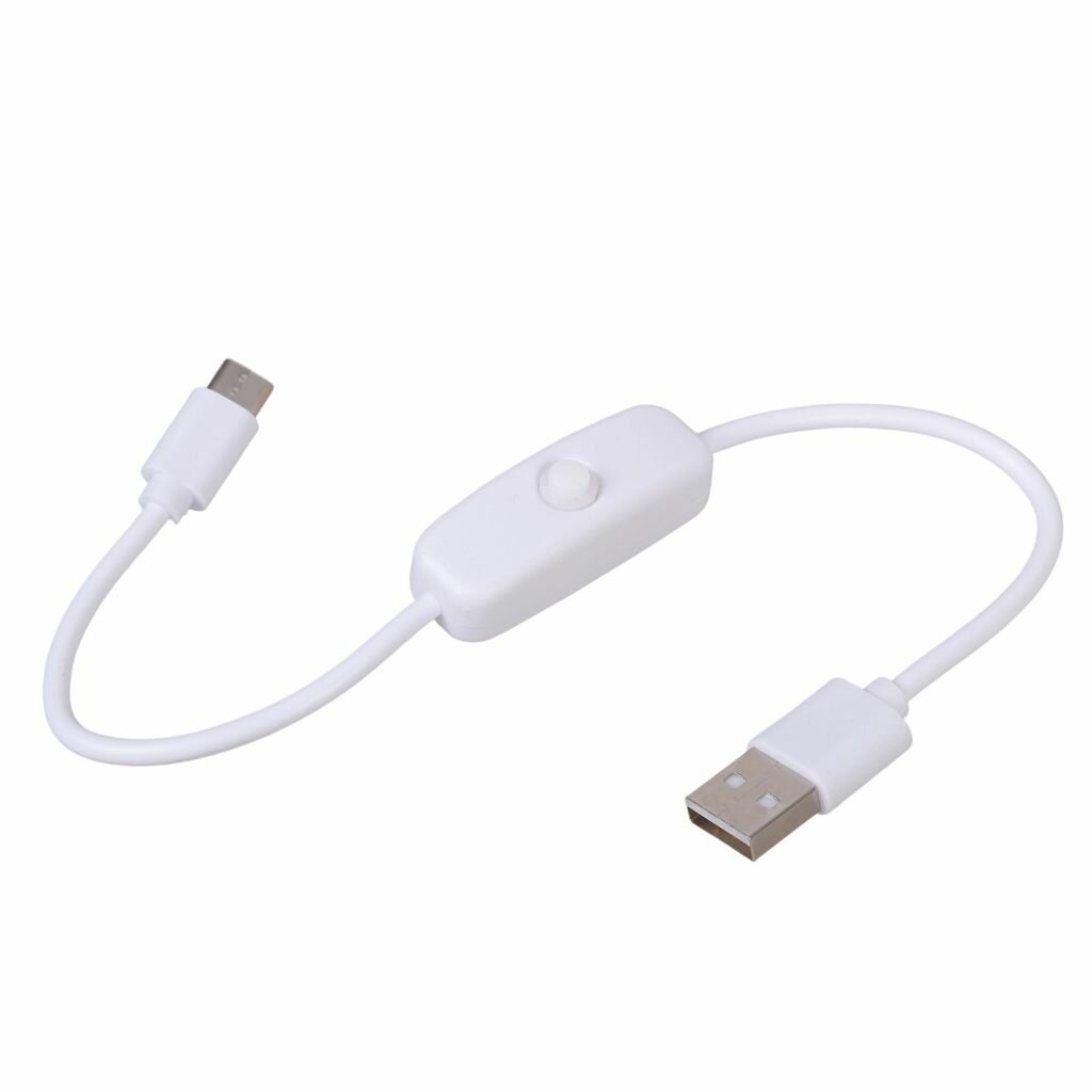 Кабель для зарядки от USB до TYPE C с переключателем 501-белый-30 см