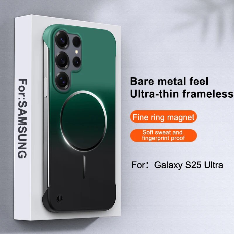 Зеленый чехол для Samsung Galaxy S25 Ultra, магнитный, ультратонкий