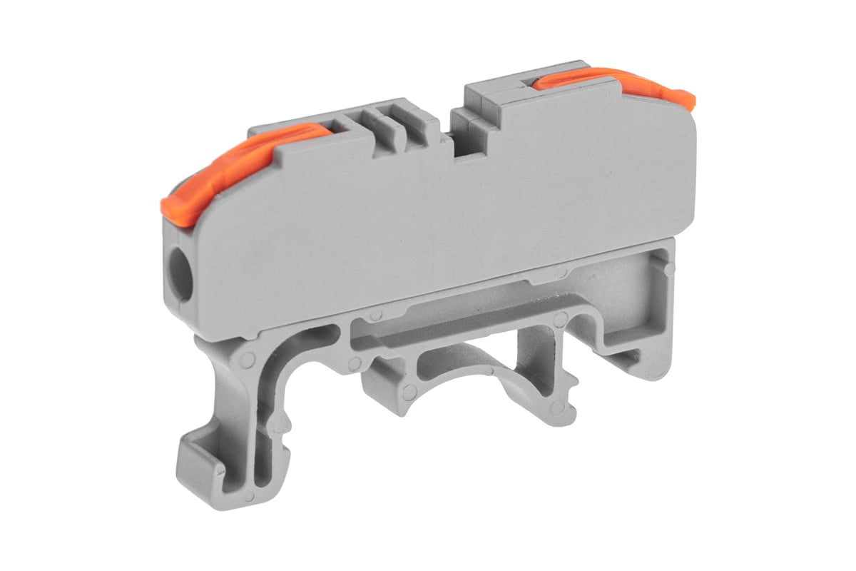 Клемма соединительная многоразовая проходная 1 полюс с креплением на DIN-рейку (0,08-4 мм²), серая {07-6263-1} (1 шт)