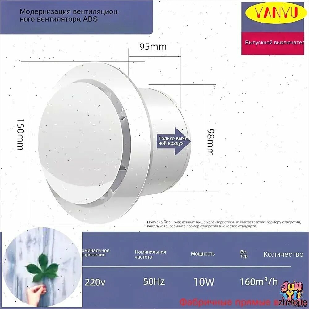 Реверсивный вытяжной вентилятор с дистанционным управлением