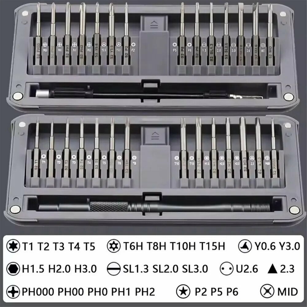 Набор отверток 30 в 1: магнитная отвертка с удлиненными битами Torx Hex для ремонта ПК и мобильных телефонов