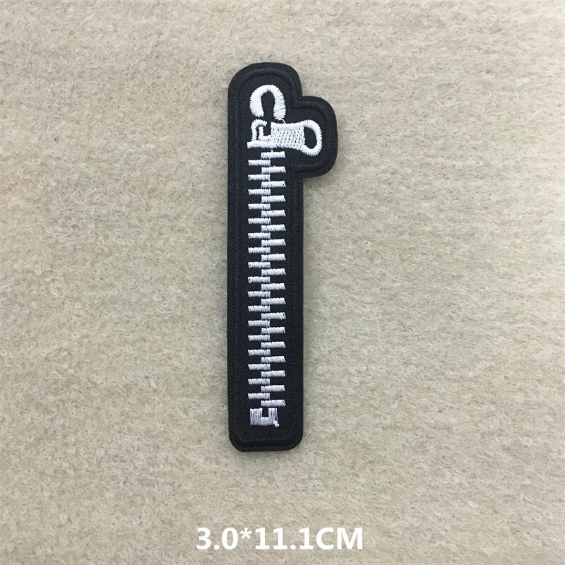 Вышивка на одежду, нашивка "Молния", 3.0*11.1см, Черный, PK-0052