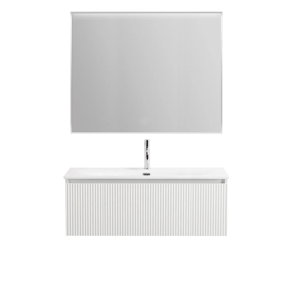 Мебель для ванной комнаты BelBagno Uno 100 подвесная, 1 ящик, bianco opaco