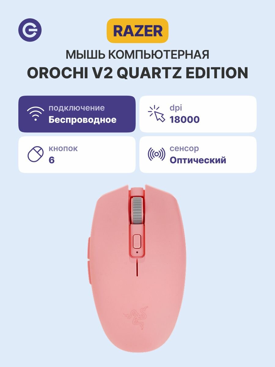 Мышь игровая RAZER Orochi V2 Quartz (RZ01-03731200-R3G1), официальная гарантия