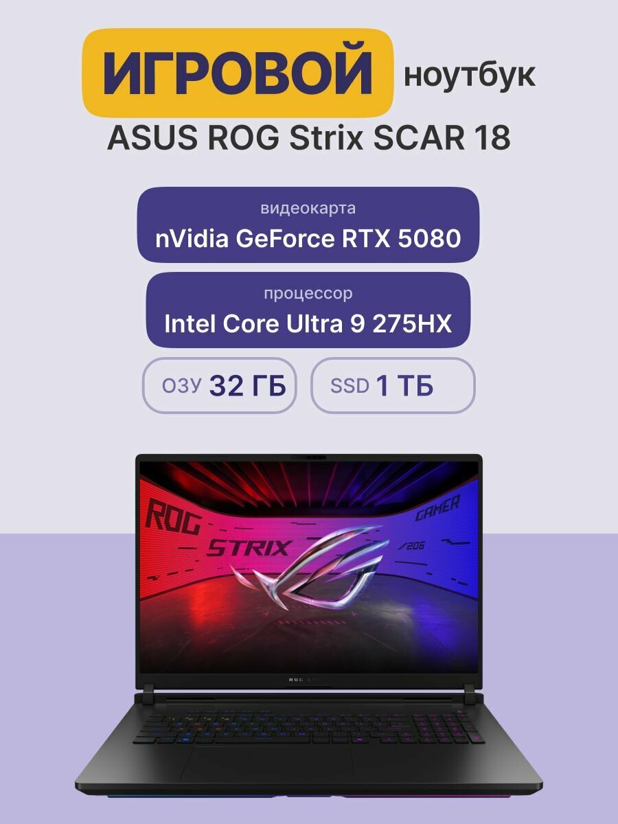 Ноутбук ASUS ROG Strix SCAR 18 G835LW-SA037 18" (90NR0LI1-M001C0) Без ПО