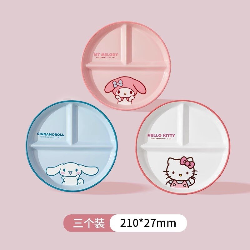 Разделенная тарелка Sanrio, новая мультяшная домашняя высококачественная керамическая милая мерная тарелка для завтрака M