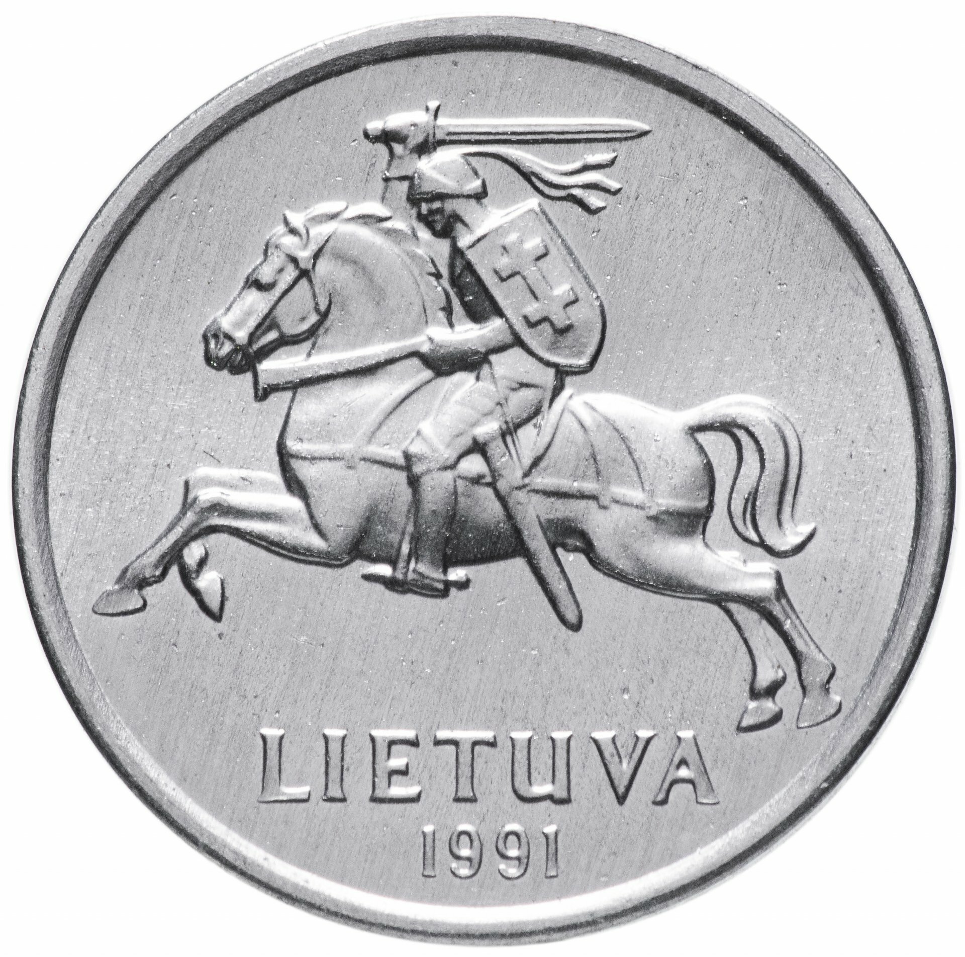 Литва 1 цент cent 1991, Алюминий, в сохранности UNC