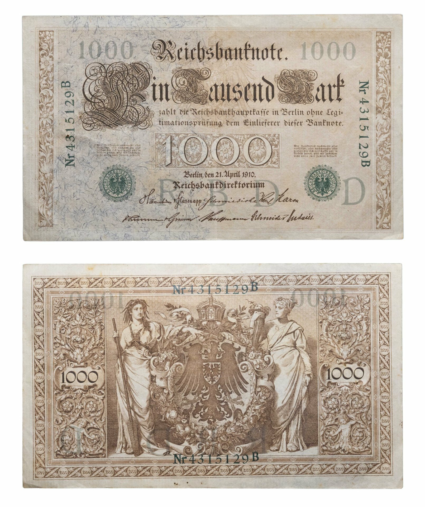 Германия 1000 марок 1910