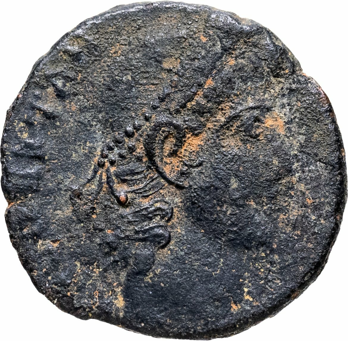 Римская империя, Констанций II, 317-361 годы, нуммий, легенда в венке: Юбилей - 20 лет, ждём 30 летие, Медь, в сохранности VF-XF