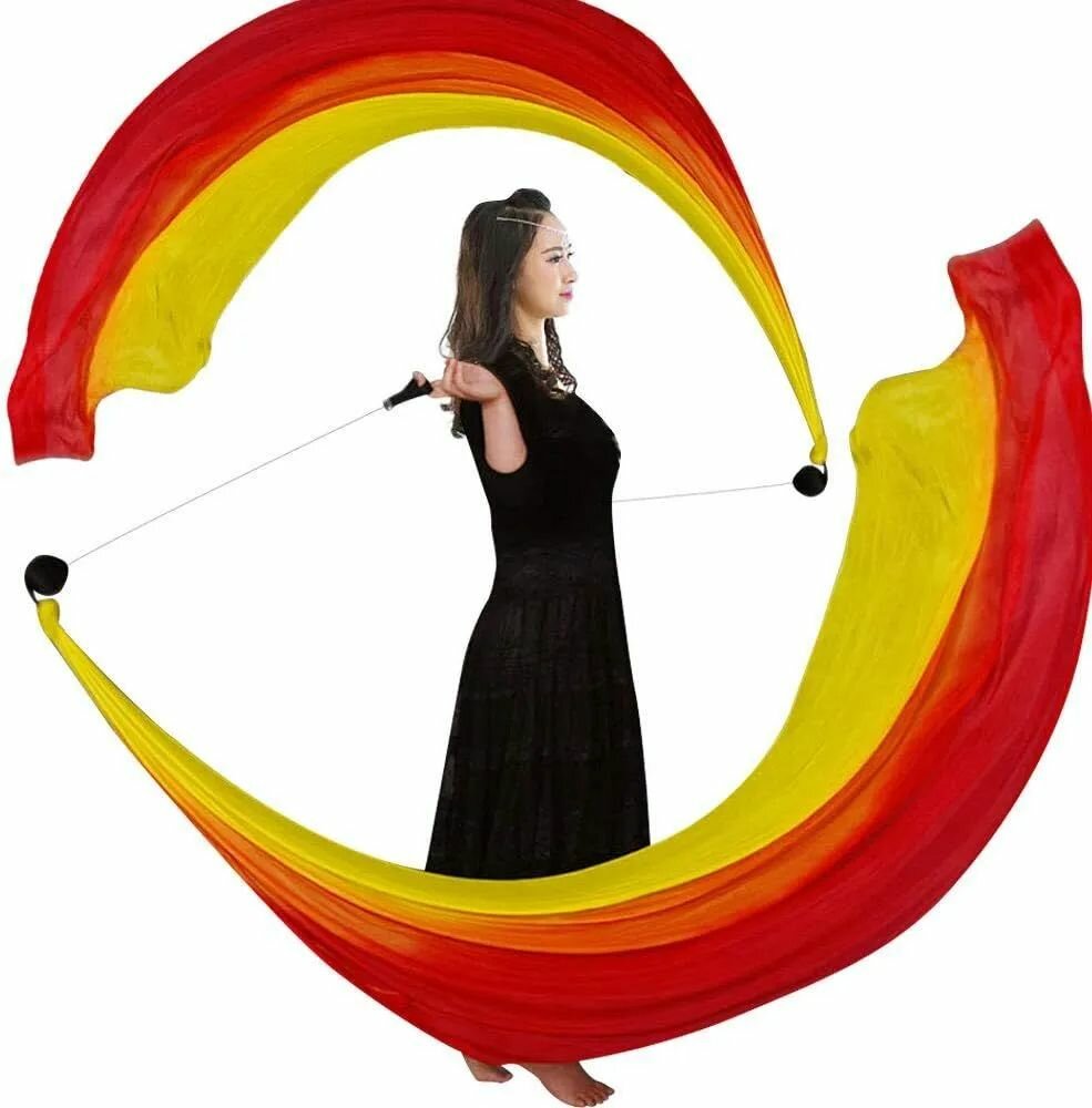 Шелковая вуаль пои для танца живота, 1 шт.