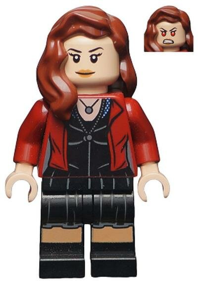 Минифигурка Lego sh0174 The Scarlet Witch (Wanda Maximoff) - Printed Black Legs, Reddish Brown Hair