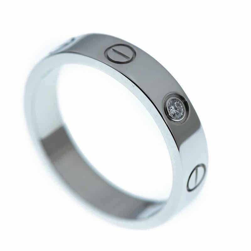 [Подержанные 99 новых] Кольцо Cartier № 51 LOVE серии из 18-каратного белого золота с бриллиантом-солитером