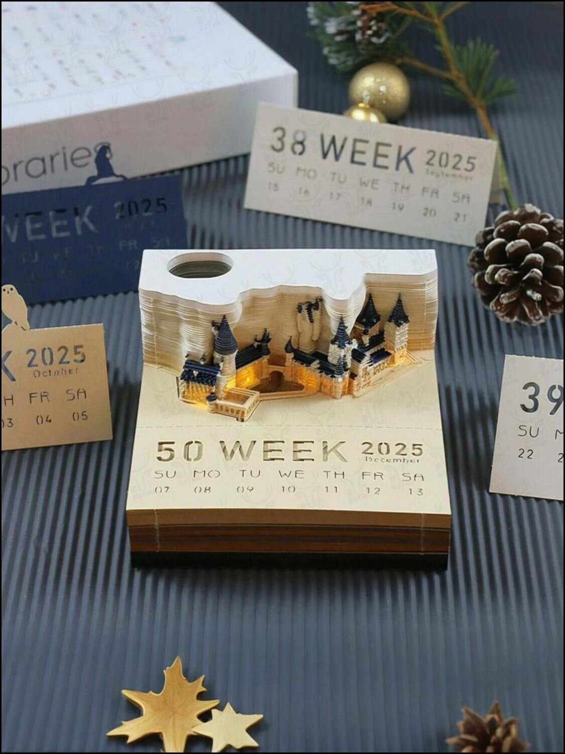 Креативный 3D-календарь с ночником Гарри Поттера на 2025 год, подарочные украшения