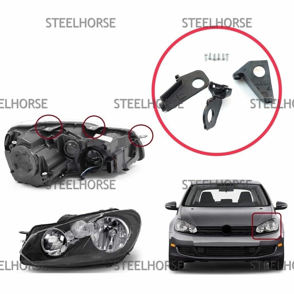 Кронштейн фары левой (к-кт) VW Golf 6 после 2009-
