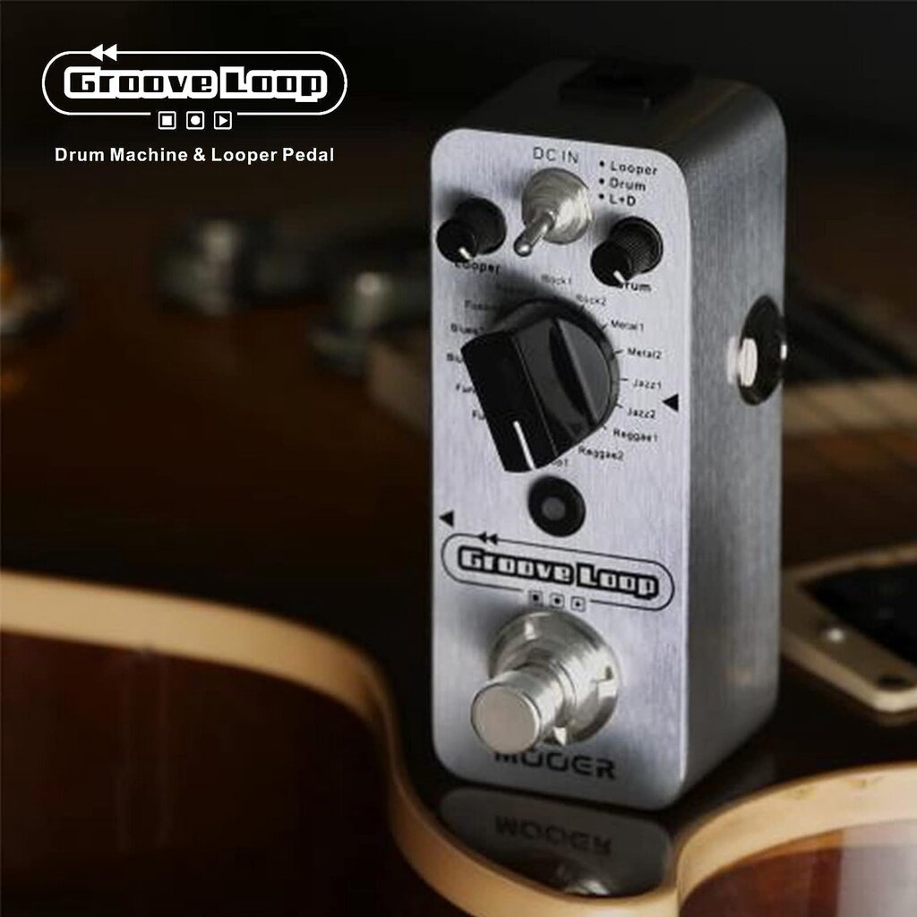 Машина барабанная MOOER Groove, с лупером, 20 мин, 16 каналов, 3 реж