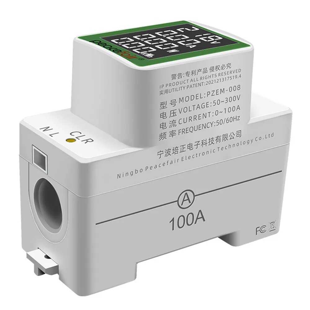 Электронный счетчик электроэнергии Peacefair Din Rail