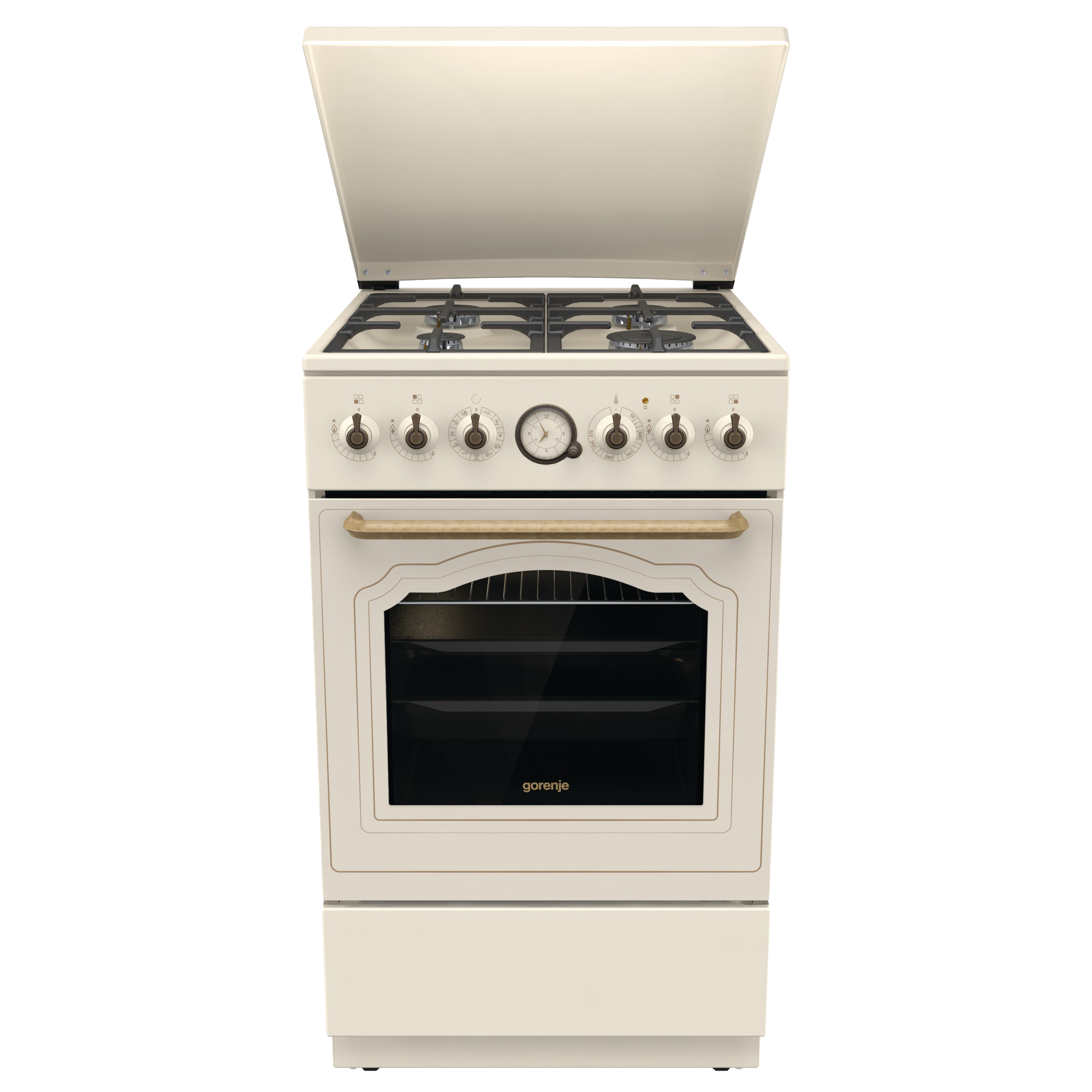 Комбинированная плита Gorenje GKS5B70CLI, класс А, Электронный программатор, Очистка паром, слоновая кость