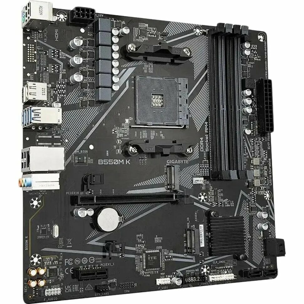 Материнская плата Gigabyte B550M K, sAM4, AMD B550,4xDDR4 mATX, 2373103