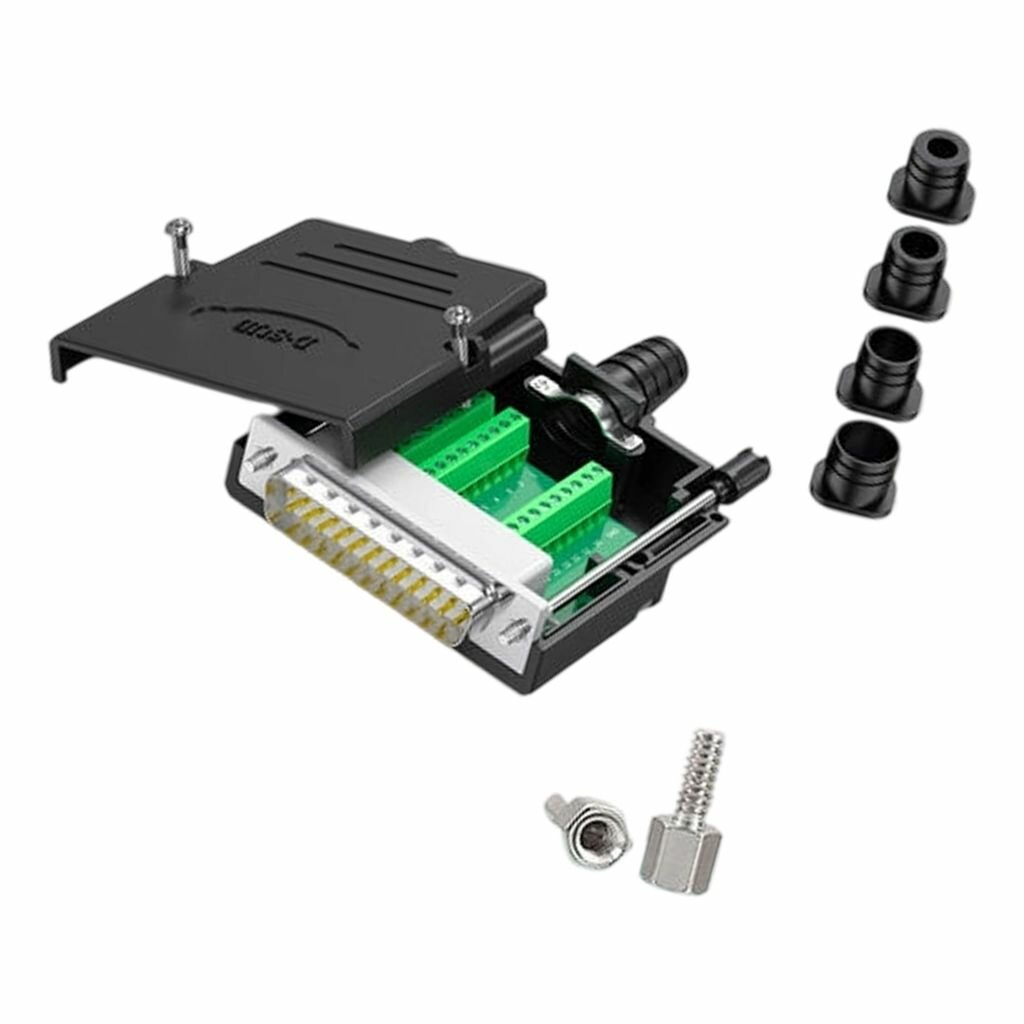 25-контактный проводник DB25 без сварки-тонкий срез пластикового корпуса-наружная головка с винтовой гайкой