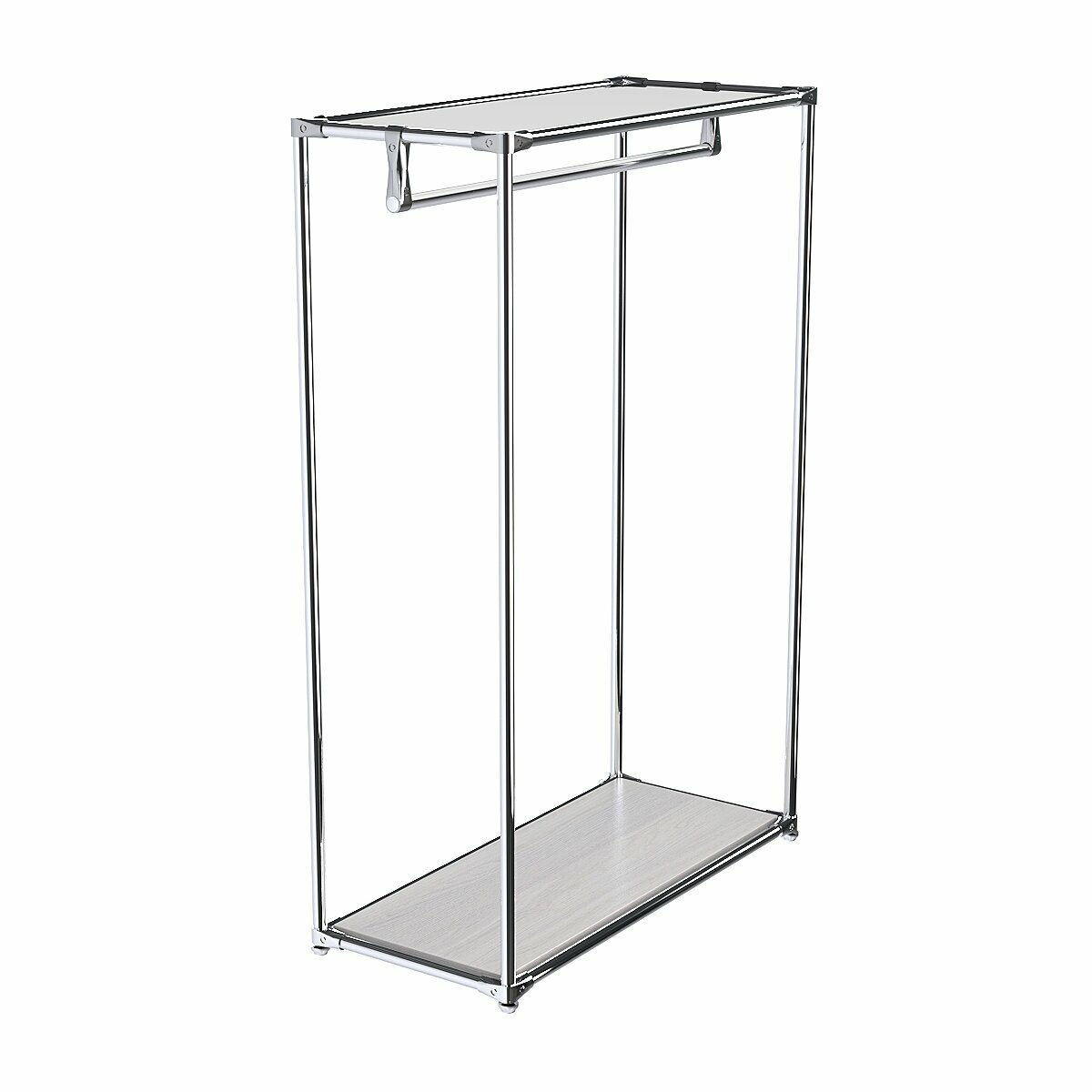 Хромированный стенд-вешало TD-10 №1-4 с полкой Зеркало 4мм, Ясень Анкор светлый - U31104